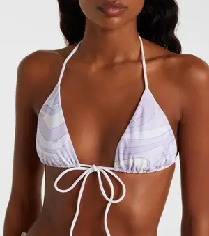 Emilio Pucci Marmo Bandeau Bikini Top - Purple