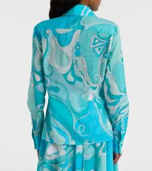 Emilio Pucci Orchidee Cotton Shirt - Blue