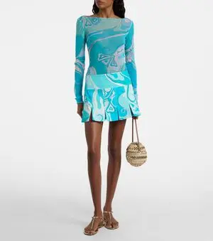 Emilio Pucci Orchidee Sheer Top - Blue