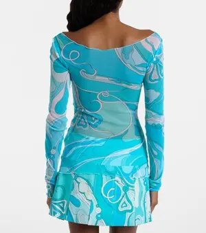 Emilio Pucci Orchidee Sheer Top - Blue