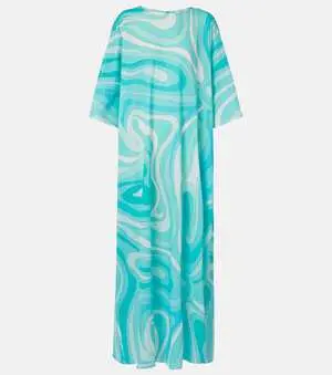 Emilio Pucci Marmo Cotton Kaftan - Blue