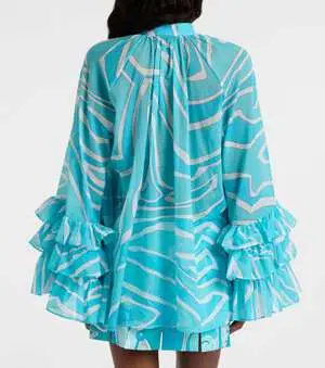 Emilio Pucci Marmo Ruffled Cotton Blouse