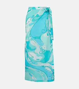 Emilio Pucci Orchidee Cotton Beach Cover-up - Blue