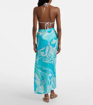 Emilio Pucci Orchidee Cotton Beach Cover-up - Blue