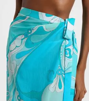 Emilio Pucci Orchidee Cotton Beach Cover-up - Blue