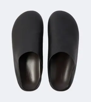 THE ROW Hudson Leather Mules - Black