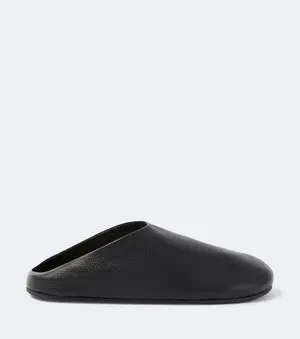 THE ROW Hudson Leather Mules - Black