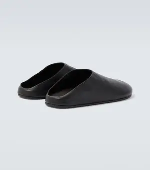 THE ROW Hudson Leather Mules - Black