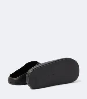 THE ROW Hudson Leather Mules - Black