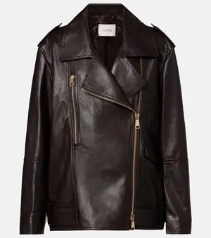 Dorothee Schumacher Sleek Statement Leather Biker Jacket - Brown