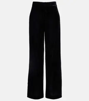 Veronica Beard Alex High-rise Velvet Wide-leg Pants