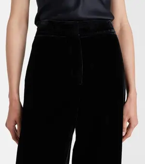 Veronica Beard Alex High-rise Velvet Wide-leg Pants