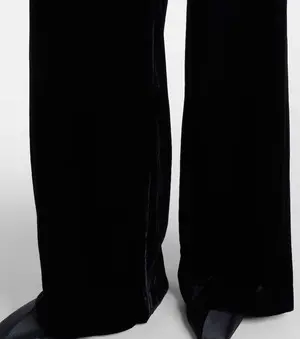 Veronica Beard Alex High-rise Velvet Wide-leg Pants