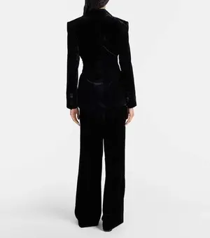 Veronica Beard Alex High-rise Velvet Wide-leg Pants