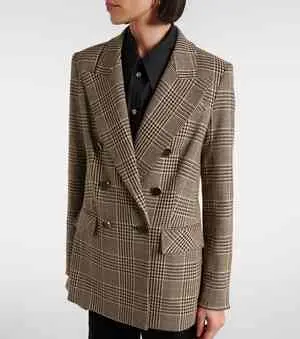 Veronica Beard Rhys Houndstooth Double-breasted Blazer