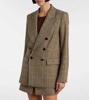 Veronica Beard Rhys Houndstooth Double-breasted Blazer