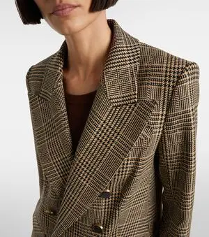 Veronica Beard Rhys Houndstooth Double-breasted Blazer
