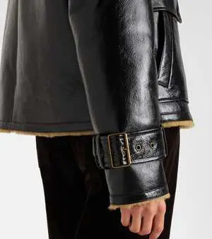 Veronica Beard Danika Shearling-lined Leather Jacket - Black