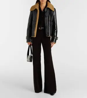 Veronica Beard Danika Shearling-lined Leather Jacket - Black