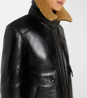 Veronica Beard Danika Shearling-lined Leather Jacket