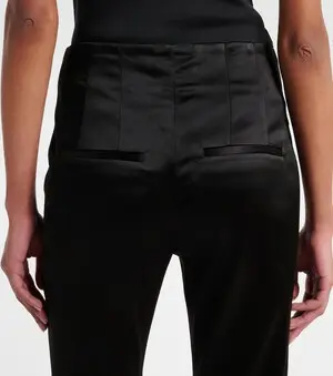 Veronica Beard Stila Cropped High-rise Satin Slim Pants
