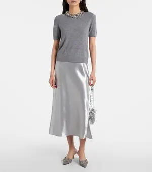 Tory Burch Embellished Wool And Cashmere Top