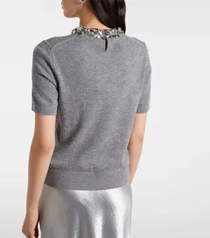 Tory Burch Embellished Wool And Cashmere Top