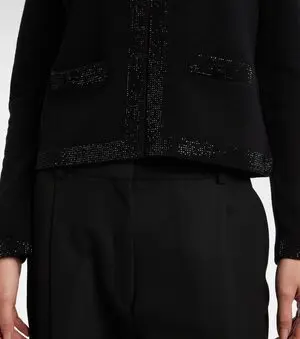 Tory Burch Embellished Wool-blend Cardigan
