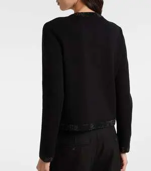 Tory Burch Embellished Wool-blend Cardigan