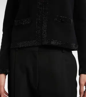 Tory Burch Embellished Wool-blend Cardigan