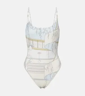 Tory Burch Printed One-piece Swimsuit - Beige