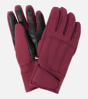 Fusalp Glacier Leather-trimmed Ski Gloves - Burgundy