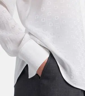 FERRAGAMO Gancini Silk Crêpe Shirt - White