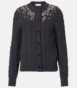 Alexander McQueen Embellished Wool And Cashmere Cardigan