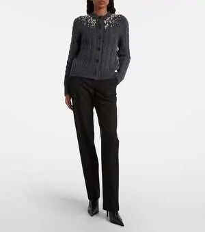 Alexander McQueen Embellished Wool And Cashmere Cardigan
