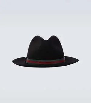Gucci Web Stripe Wool Panama Hat