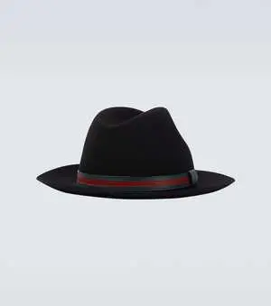 Gucci Web Stripe Wool Panama Hat