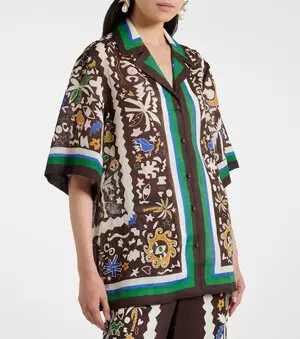ALEMAIS Alémais Maroc Printed Oversized Ramie Shirt