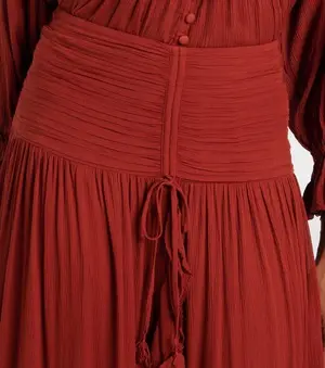 Poupette St Barth Neree Asymmetric Maxi Skirt - Red