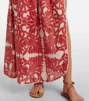 Poupette St Barth Carla Printed Cotton Maxi Skirt