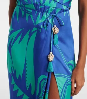Poupette St Barth Collina Printed Strapless Midi Dress