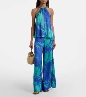 Poupette St Barth Clea Printed Wide-leg Pants