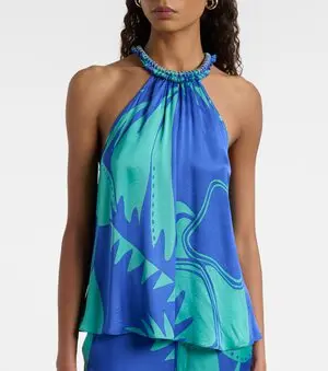 Poupette St Barth Cleo Printed Top - Blue