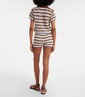Anna Kosturova Striped Crochet Shorts - Multicoloured
