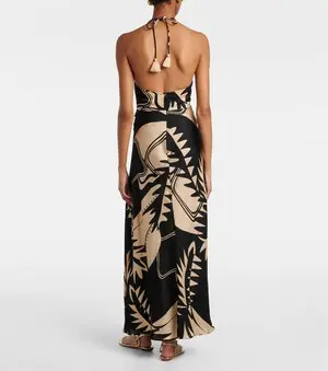 Poupette St Barth Stella Printed Maxi Dress - Black