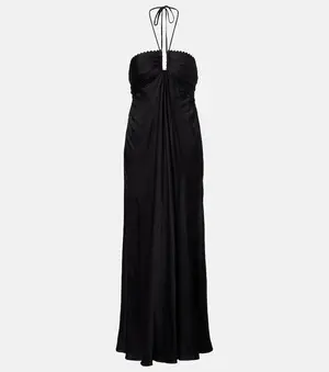 Poupette St Barth Halterneck Maxi Dress - Black