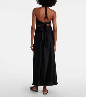 Poupette St Barth Halterneck Maxi Dress - Black