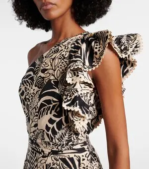 Poupette St Barth Corinne Ruffled Printed Minidress