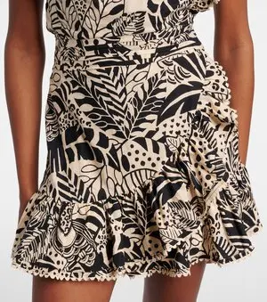 Poupette St Barth Corinne Ruffled Printed Minidress