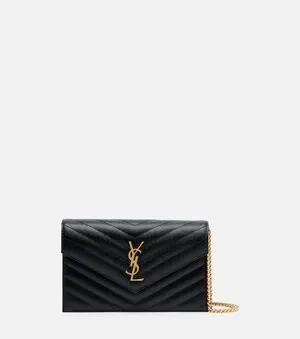 Saint Laurent Cassandre Envelope Small Wallet On Chain - Black